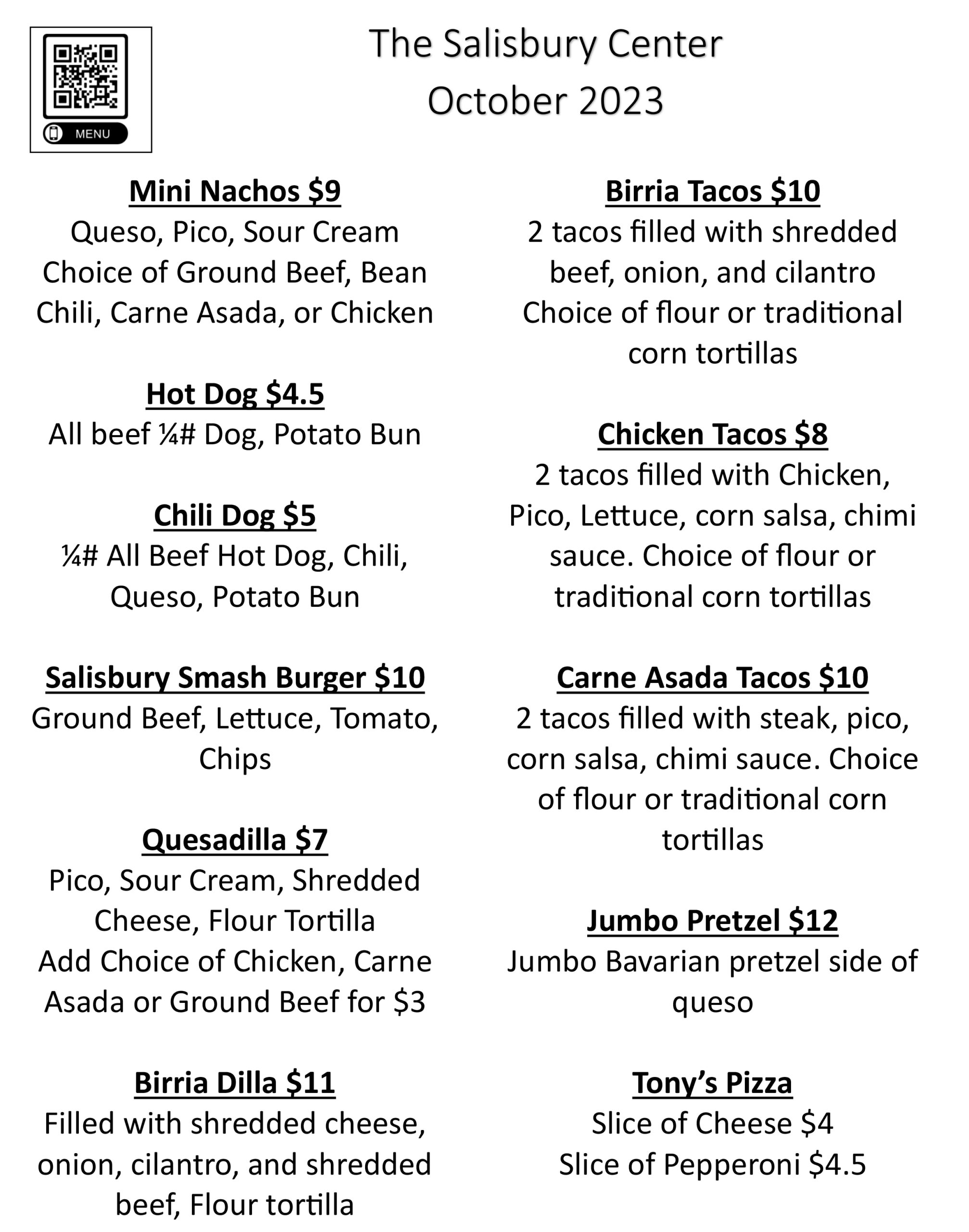 Salisbury Menu-1 - The Salisbury Center